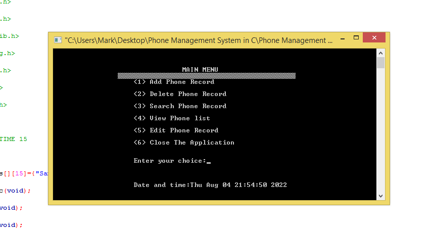 Phone Management System In C Free Source Code Sourcecodester